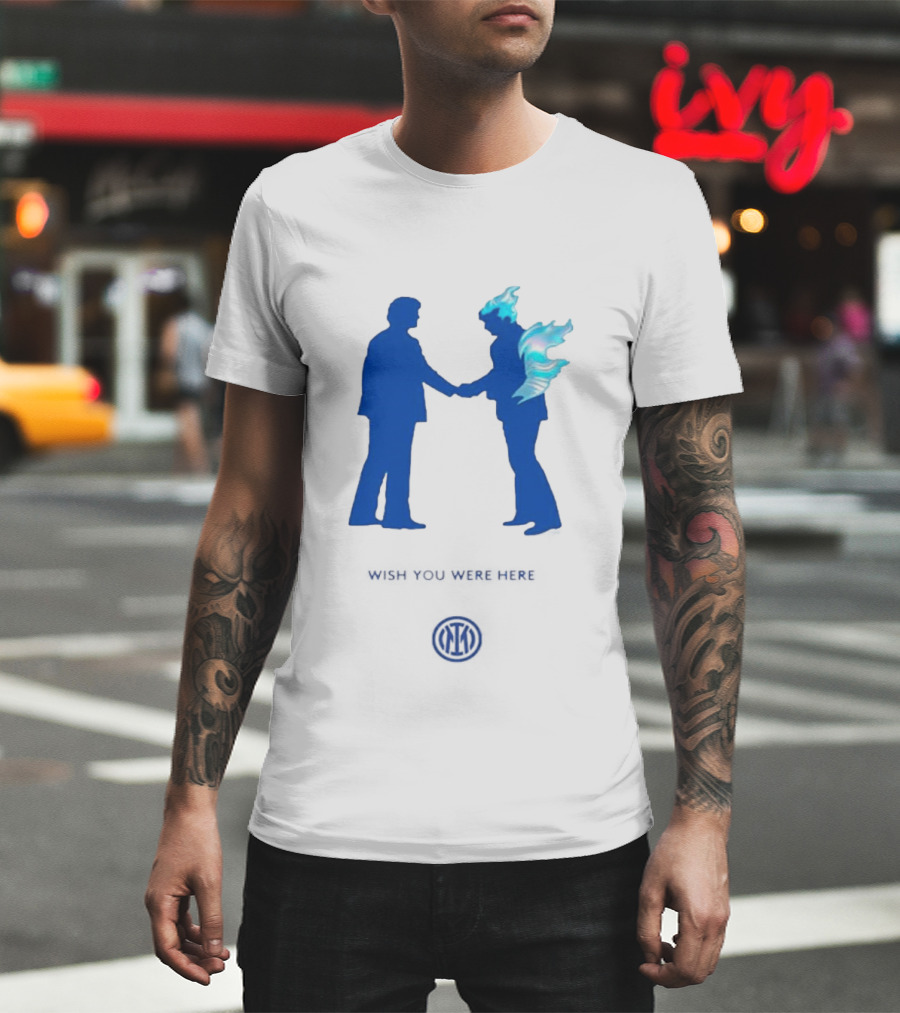 Inter Milan Pink Floyd Wish You Were Here Blue Silhouettes Iconic Collaboration T-Shirt