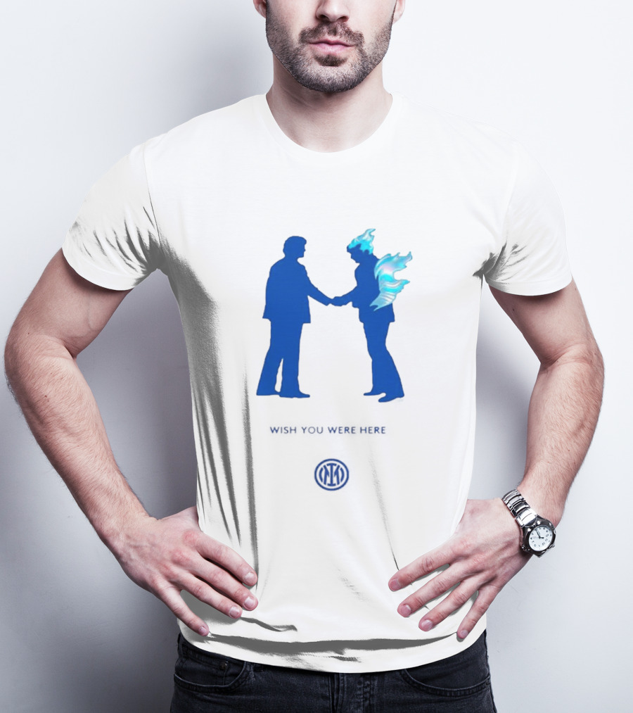 Inter Milan Pink Floyd Wish You Were Here Blue Silhouettes Iconic Collaboration T-Shirt