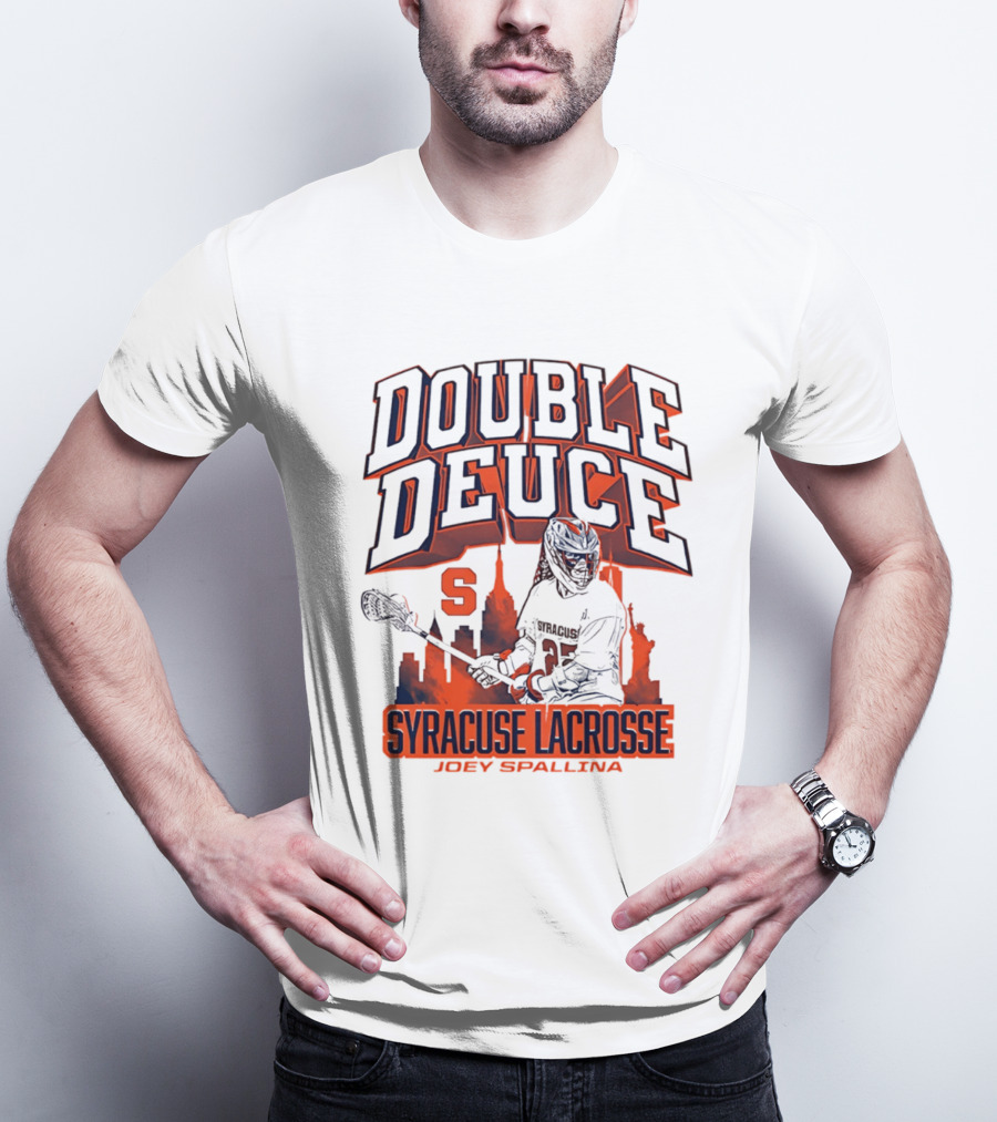 Double Deuce Syracuse Lacrosse Joey Spallina City Skyline T-Shirt