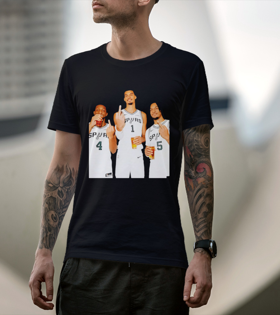 San Antonio Spurs Trinity Beers And Middle Finger Gesture T-Shirt
