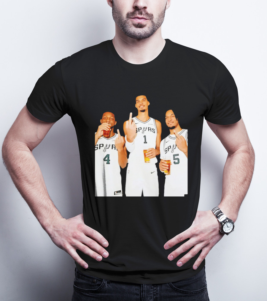 San Antonio Spurs Trinity Beers And Middle Finger Gesture T-Shirt