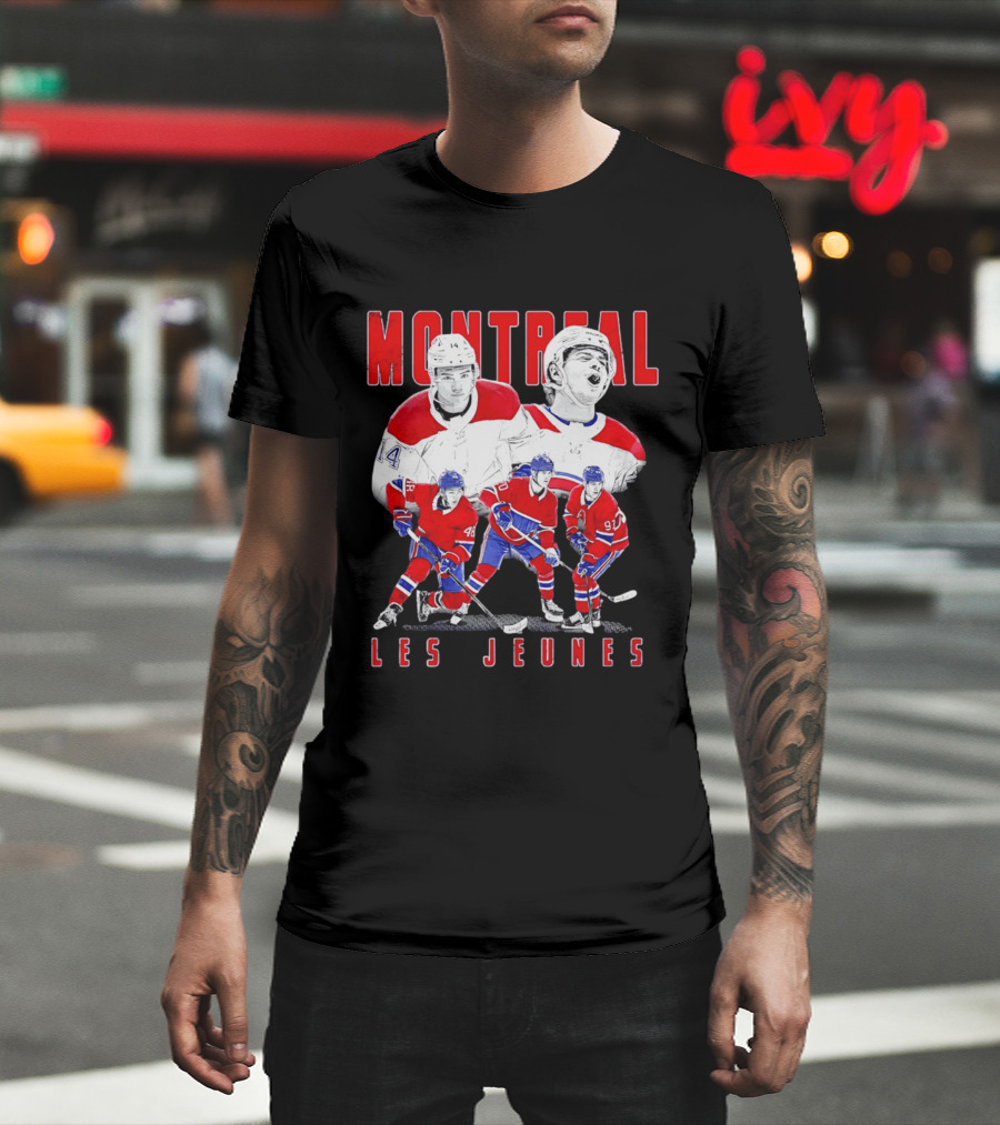 Montreal Les Jeunes Hockey Players Red Jerseys Ice Skating T-Shirt