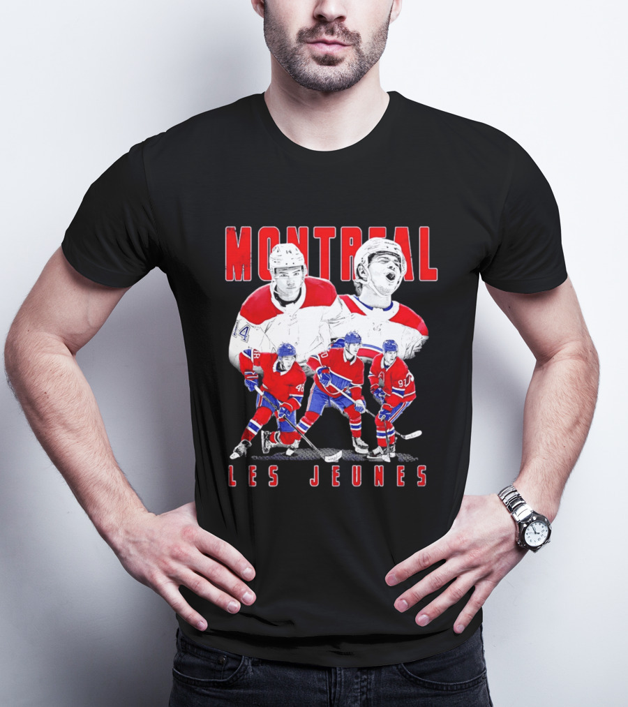 Montreal Les Jeunes Hockey Players Red Jerseys Ice Skating T-Shirt