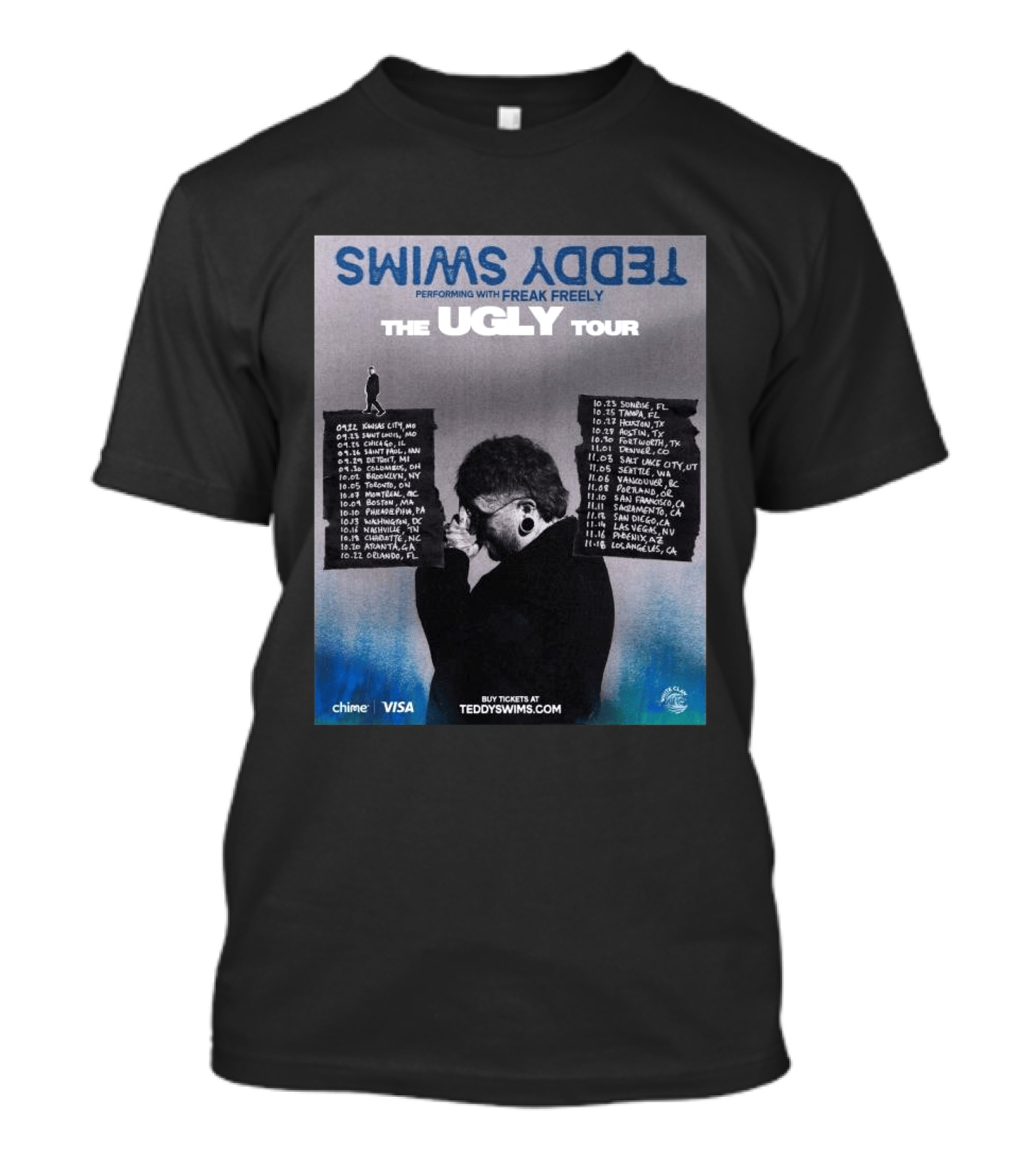 Teddy Swims The Ugly Tour 2026 Freak Freely Performance Schedule Tour Dates T-Shirt