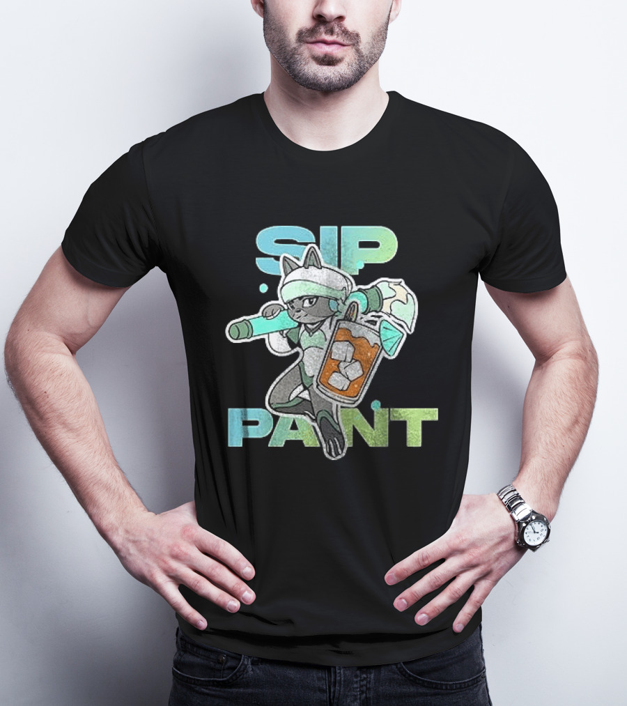 Sip Paint Ice Cool Character With Paint Roller T-Shirt