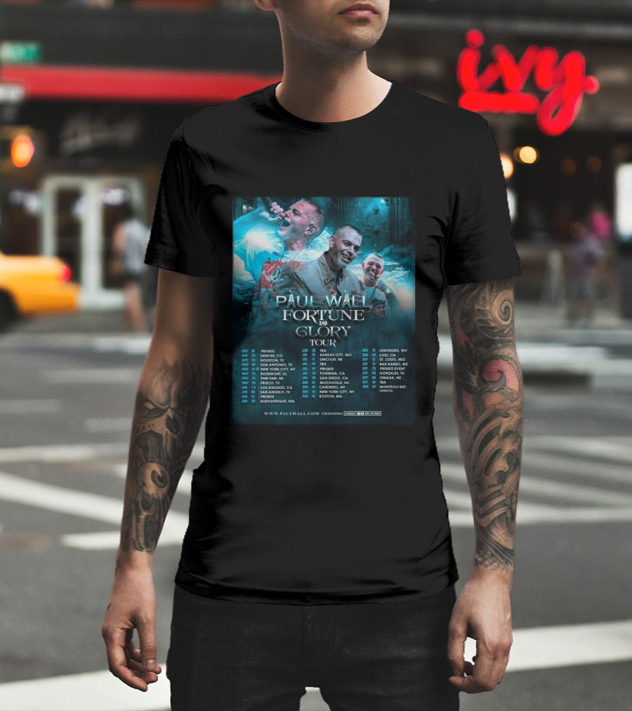 Paul Wall Fortune And Glory Tour 2026 Dates And Locations T-Shirt