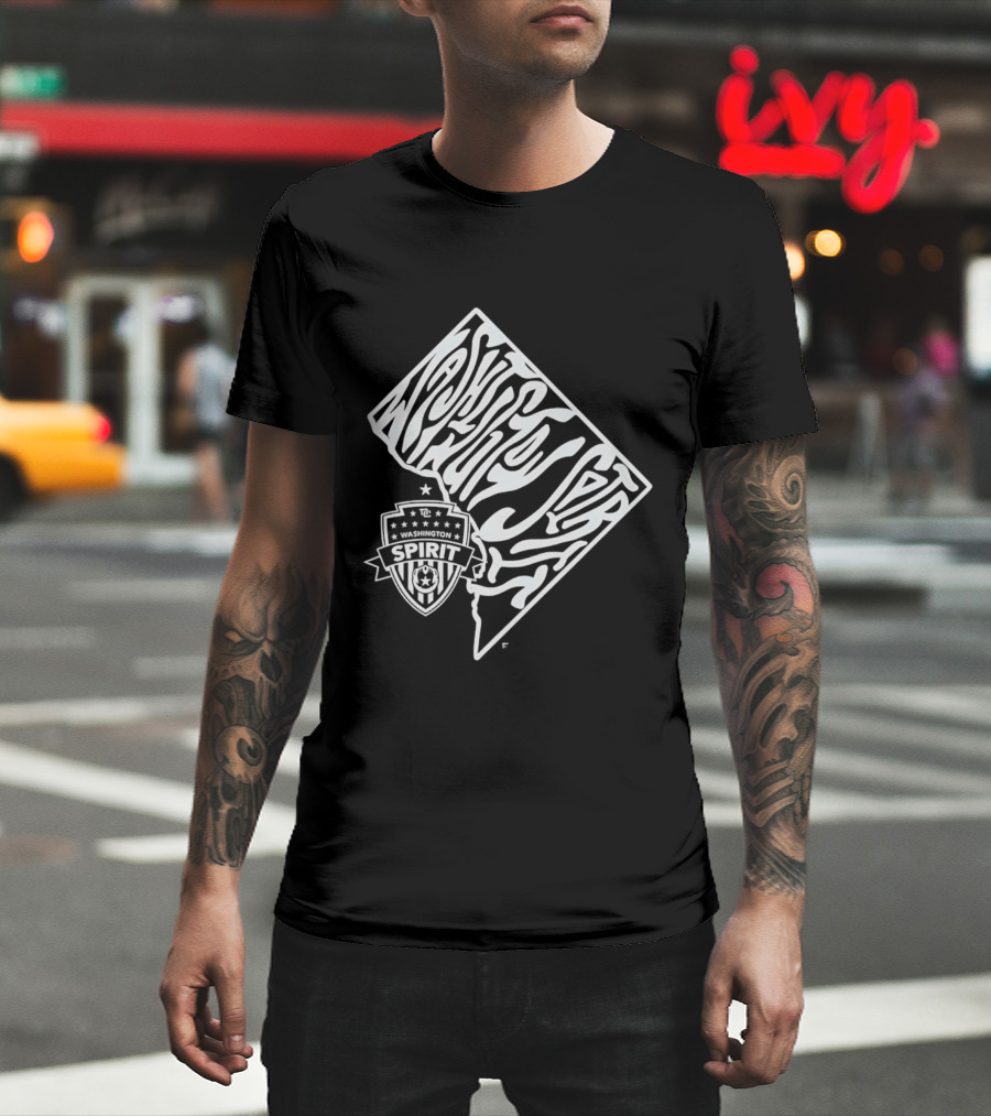 Washington Spirit Groovy Text Art With Team T-Shirt