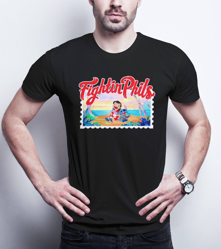 Reading Fightin Phils Lilo And Stitch Collaboration Sports T-Shirt
