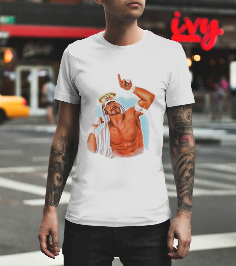 Sabu Airbrush Professional Wrestling Legend Iconic Pose T-Shirt