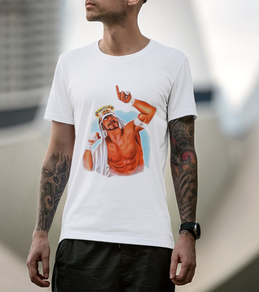 Sabu Airbrush Professional Wrestling Legend Iconic Pose T-Shirt