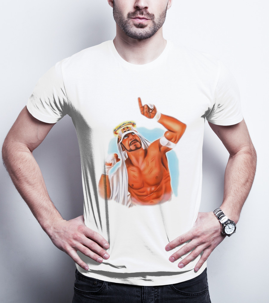 Sabu Airbrush Professional Wrestling Legend Iconic Pose T-Shirt