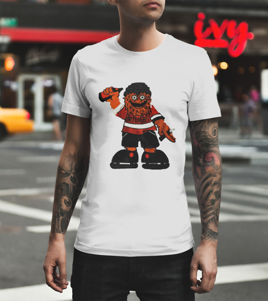 Gritty Philadelphia Flyers Hockey Club Ortliebs Mascot Pose T-Shirt