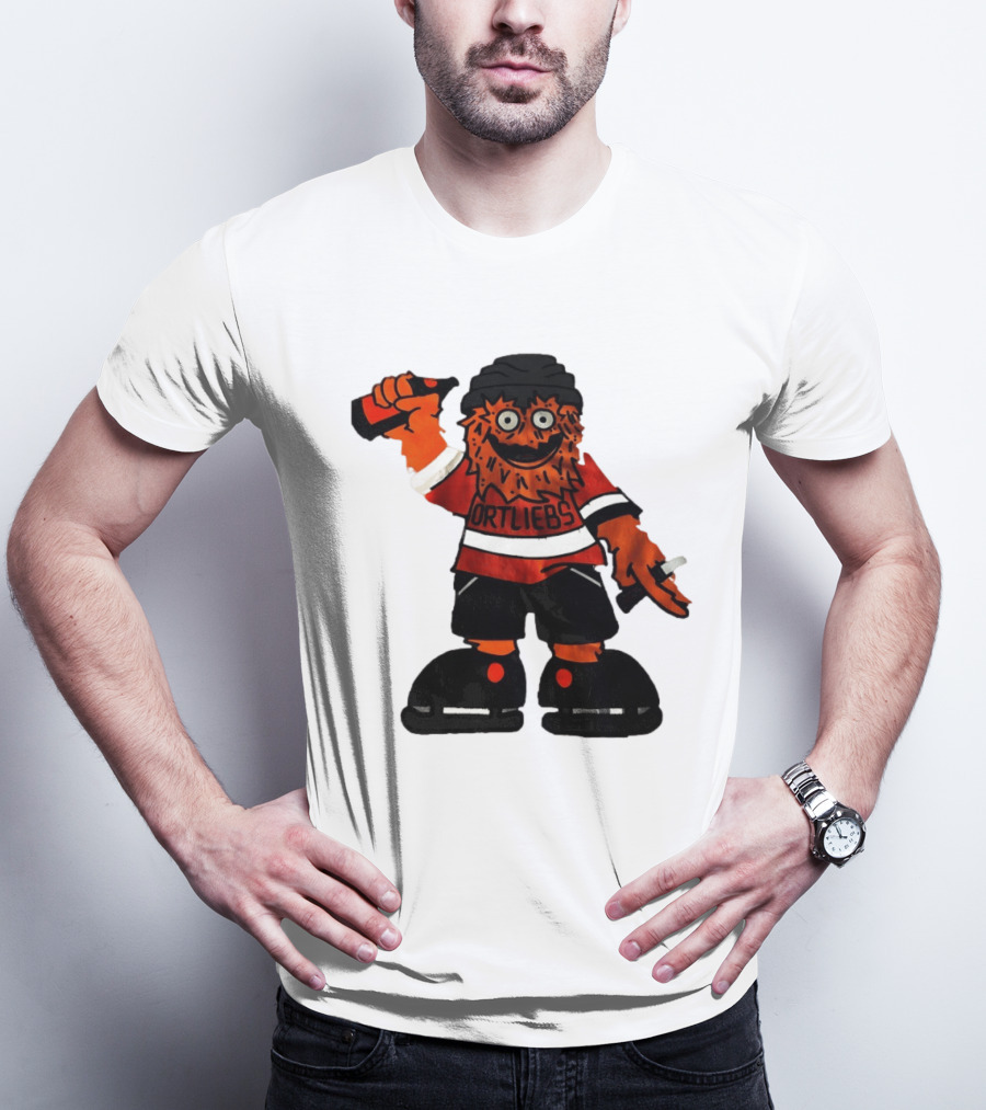 Gritty Philadelphia Flyers Hockey Club Ortliebs Mascot Pose T-Shirt