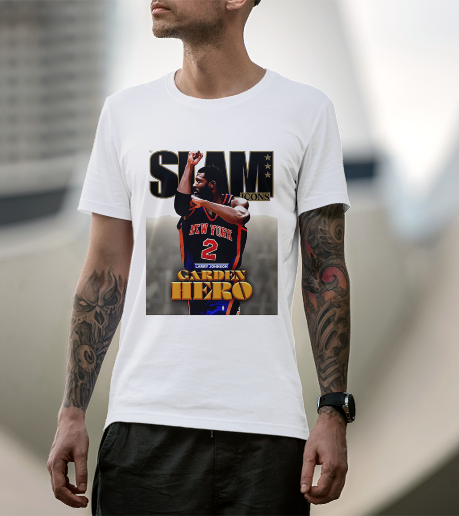 Slam Icons Larry Johnson New York 2 Garden Hero T-Shirt