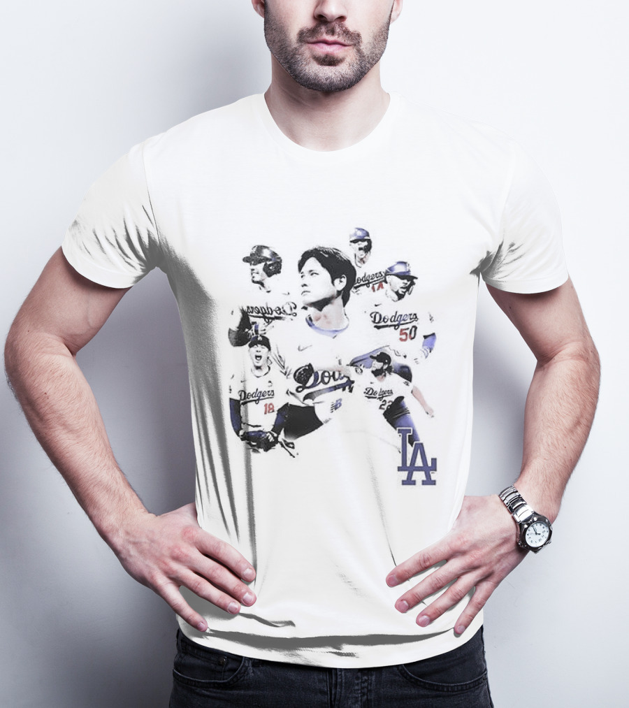 Los Angeles Dodgers Team Eight Rings Champions Players LA T-Shirt