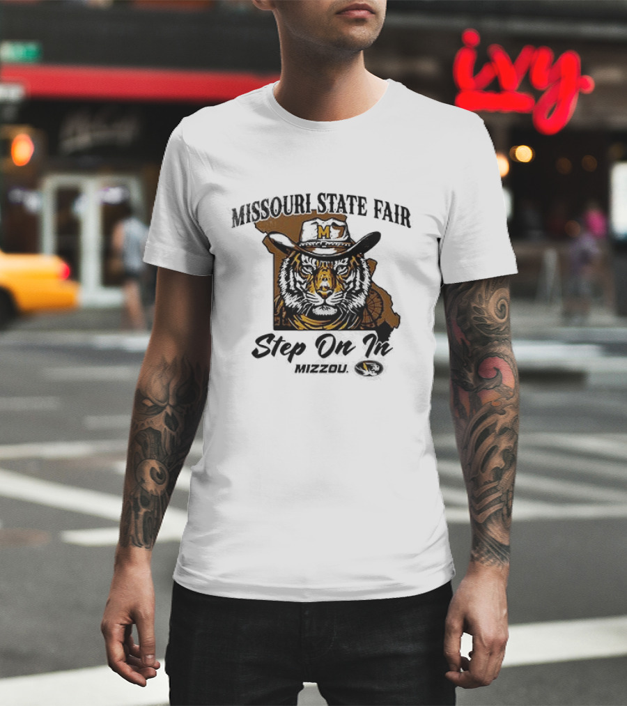 Mizzou Tigers Missouri State Fair Cowboy Hat Tiger Step On T-Shirt