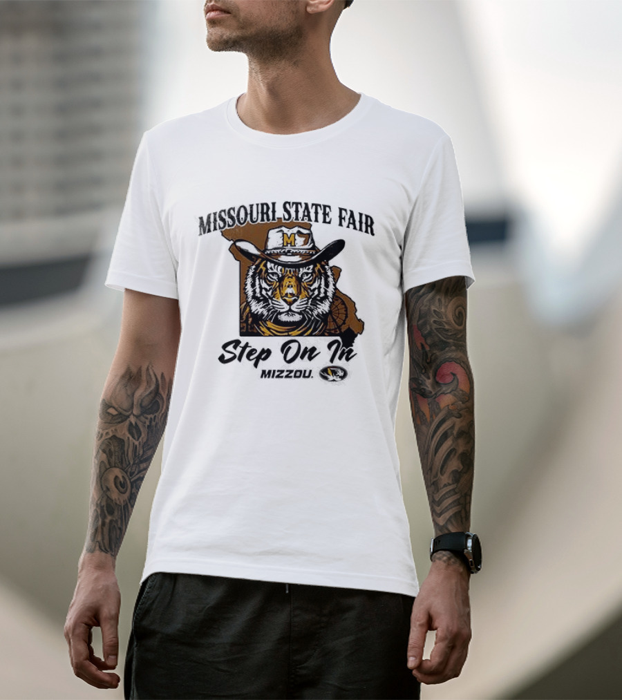 Mizzou Tigers Missouri State Fair Cowboy Hat Tiger Step On T-Shirt