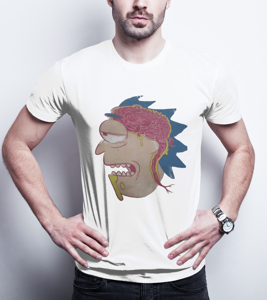 Morty Head Horror Brain Exposure Rick And Morty T-Shirt