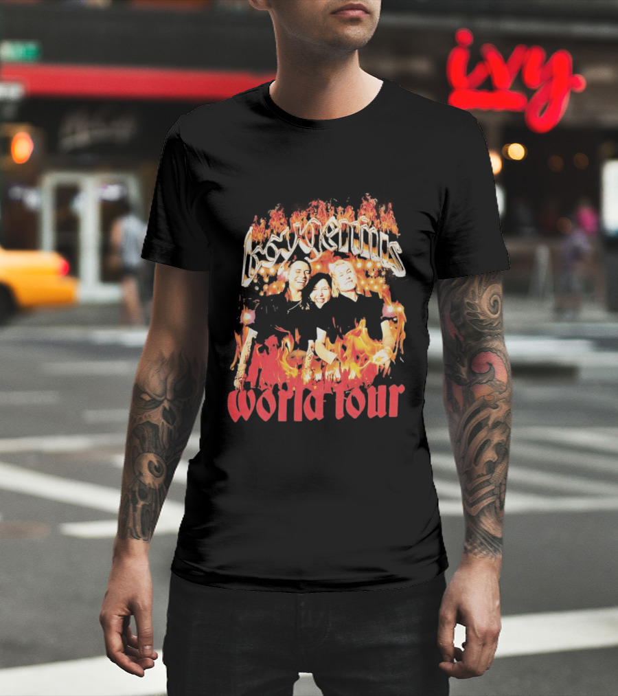 Boygenius World Tour Flaming Portraits T-Shirt