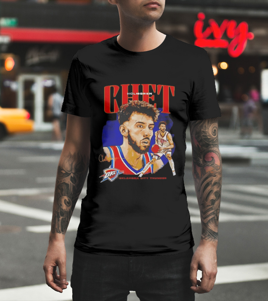 Chet Holmgren Oklahoma City Thunder Player Action OKC T-Shirt
