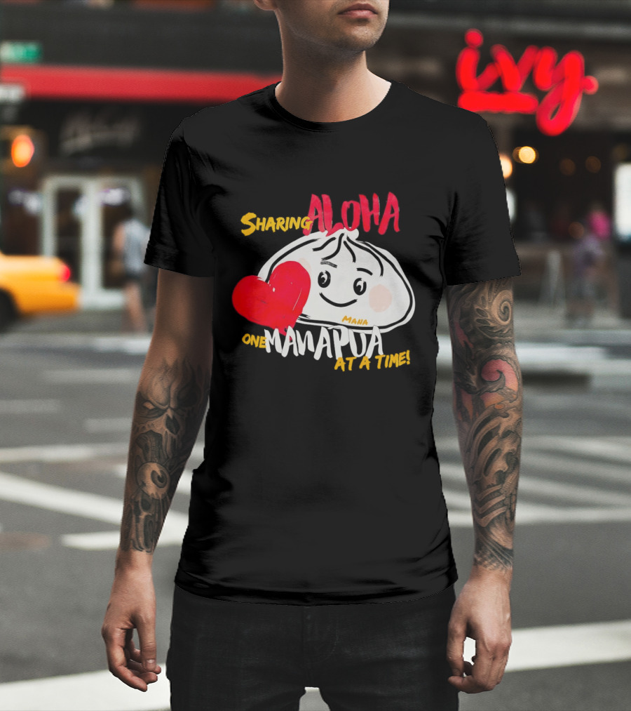 Sharing Aloha One Manapua At A Time Mana Heart T-Shirt