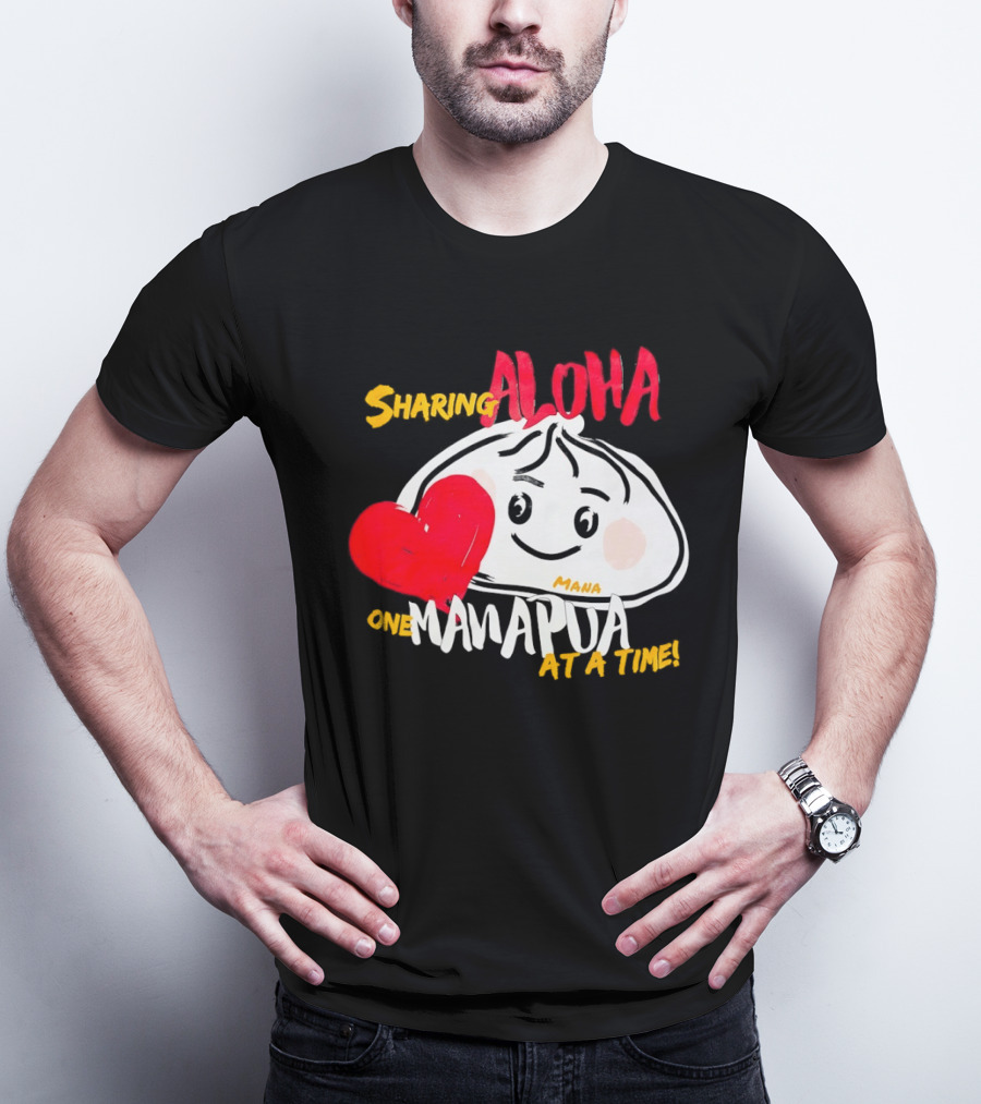 Sharing Aloha One Manapua At A Time Mana Heart T-Shirt