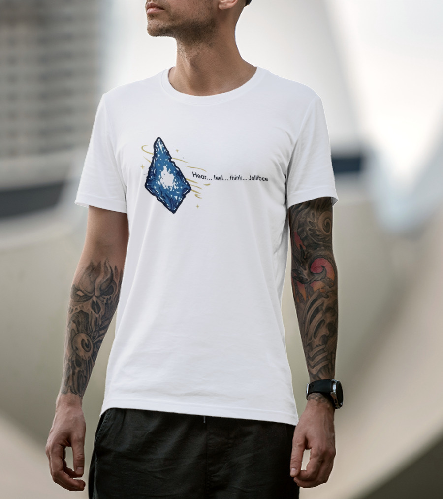 Hear Feel Think Jollibee Blue Crystal Stone T-Shirt