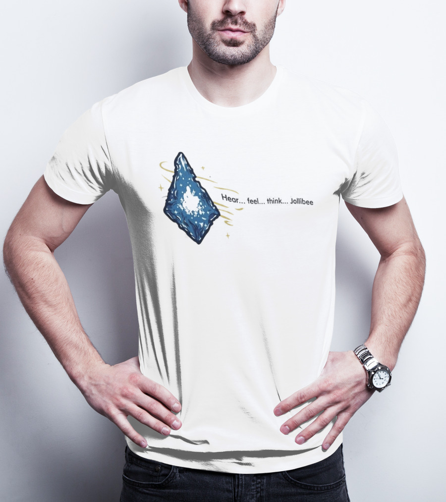 Hear Feel Think Jollibee Blue Crystal Stone T-Shirt