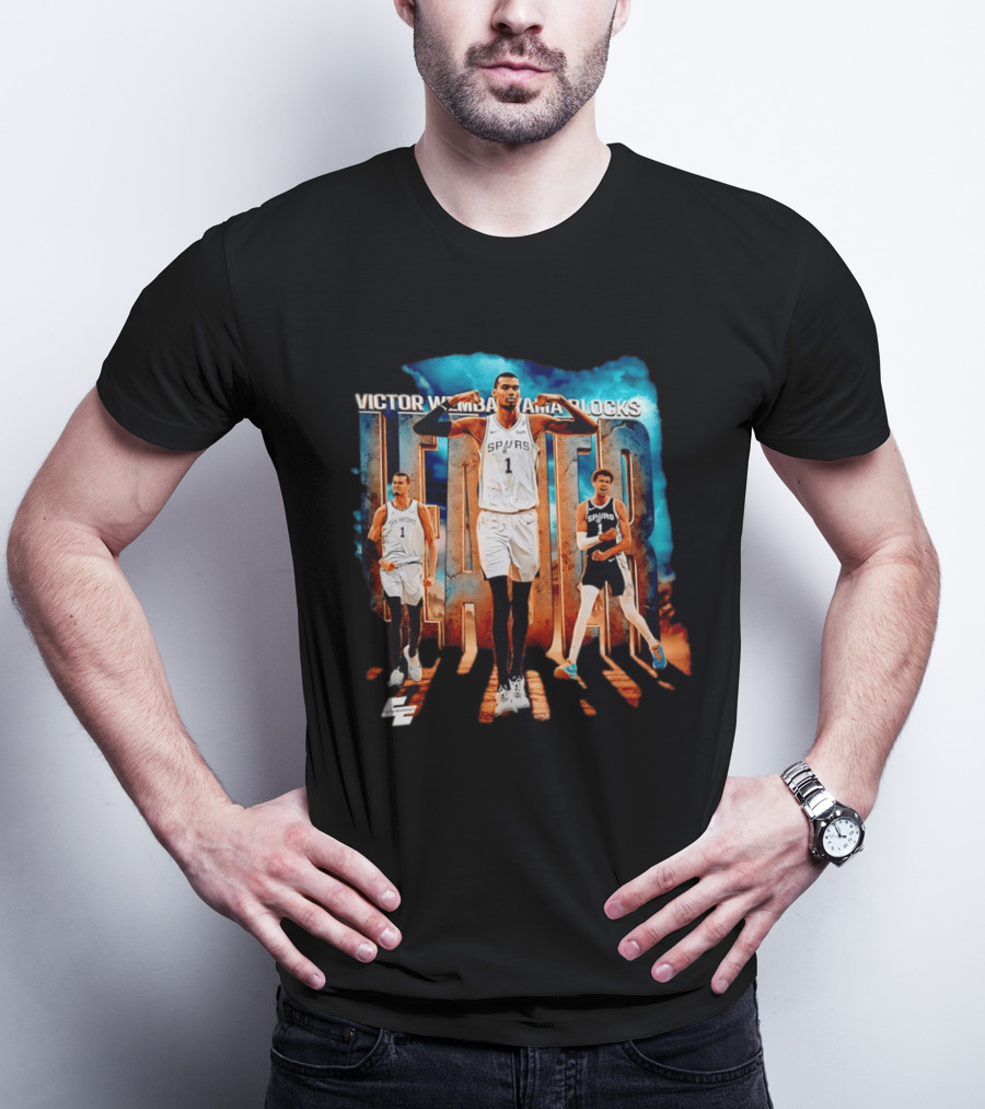 Victor Wembanyama San Antonio Spurs Blocks Leader T-Shirt