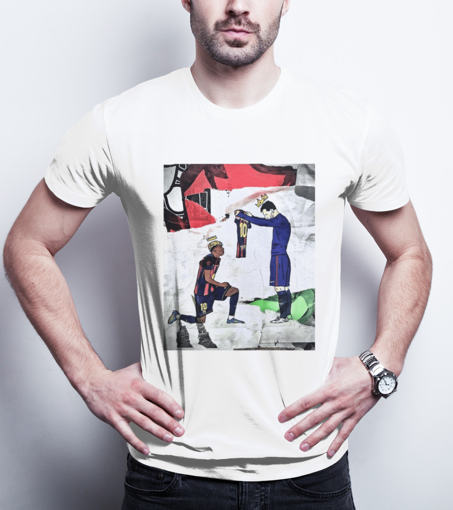 Lionel Messi Lamine Yamal Barcelona FC Art Collaboration T-Shirt