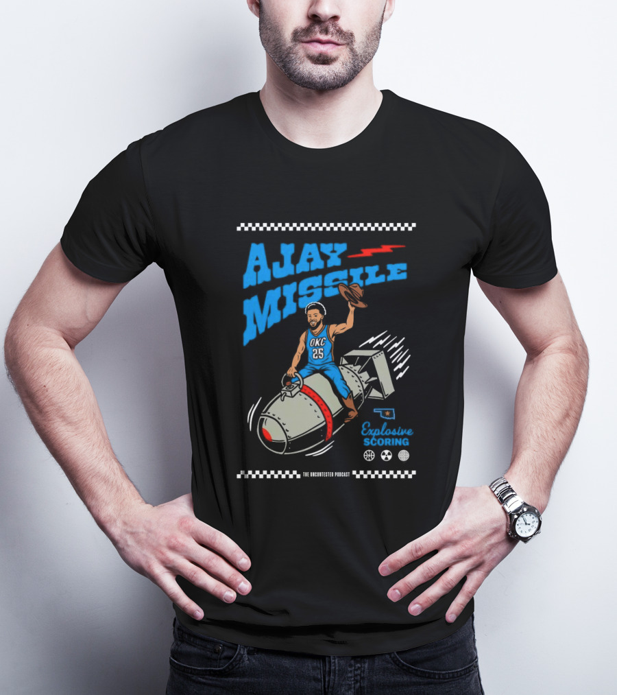 Ajay Missile Explosive Scoring UNC 23 Riding Bomb Cowboy Basketball T-Shirt