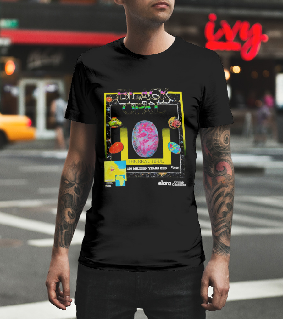 Black Opal The Beautiful 100 Million Years Old Celestial Stars Retro Vibe T-Shirt