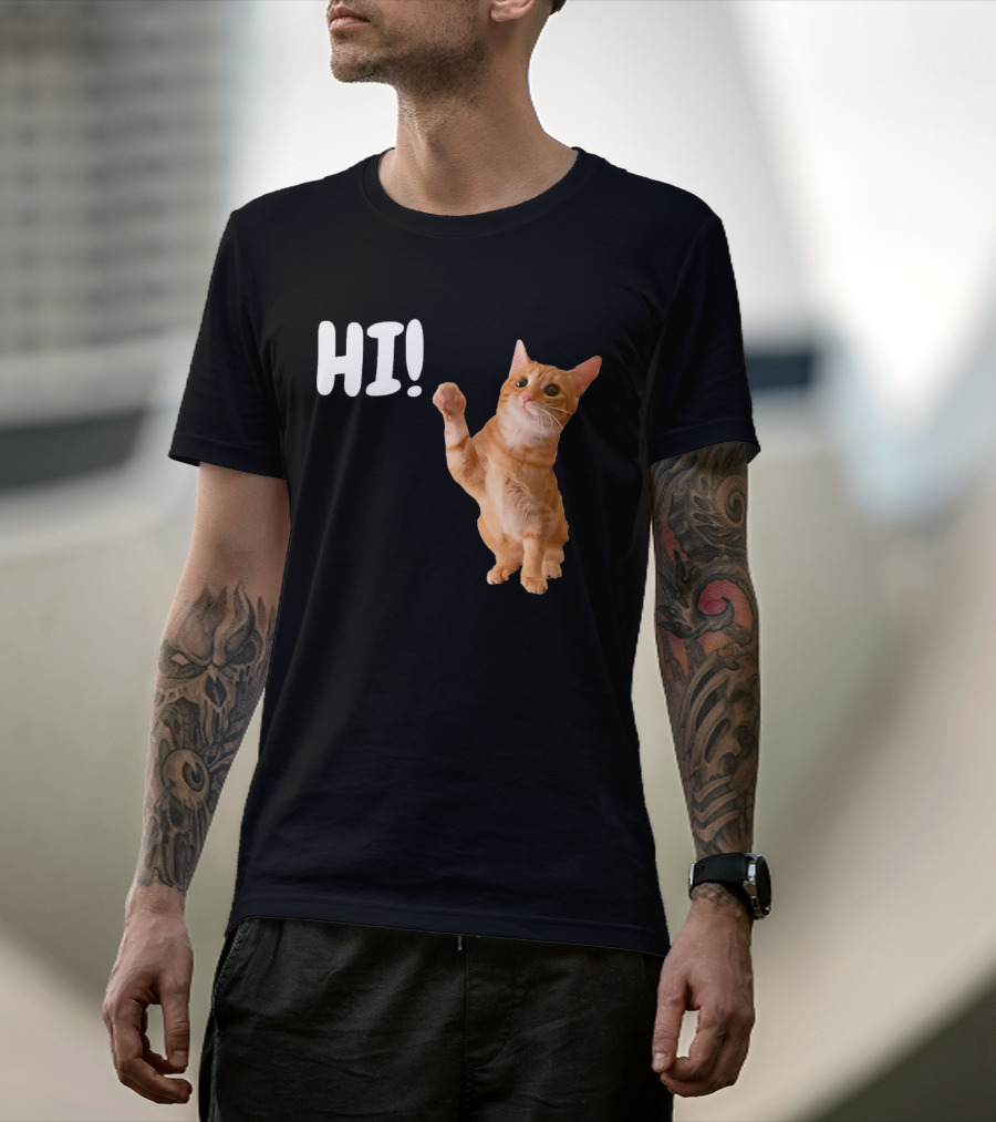 Cat Dandy Hi Paw Wave T-Shirt