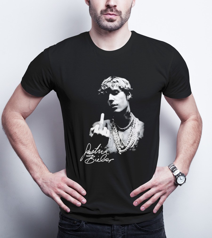 Justin Bieber Middle Finger Gesture T-Shirt