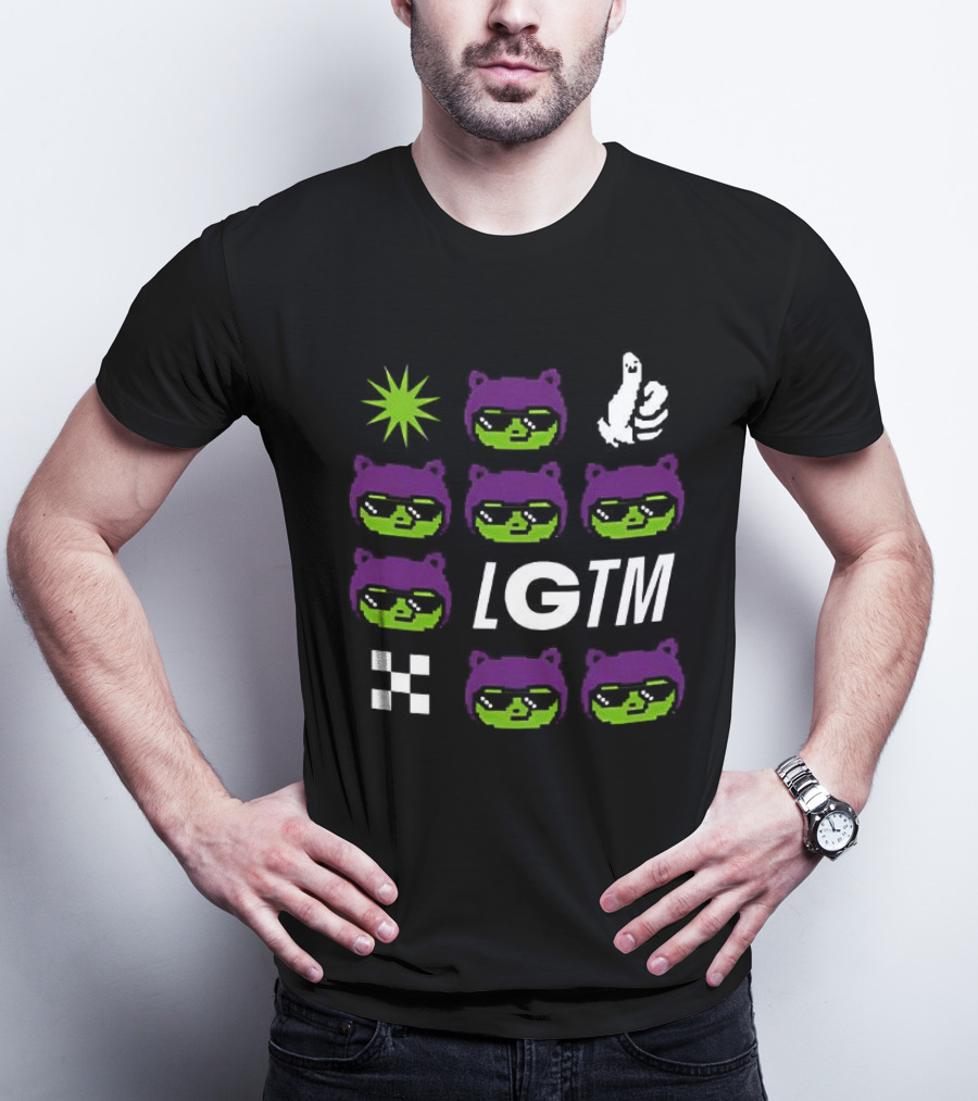 LGTM Grand Prix Green Faces And Thumbs Up T-Shirt