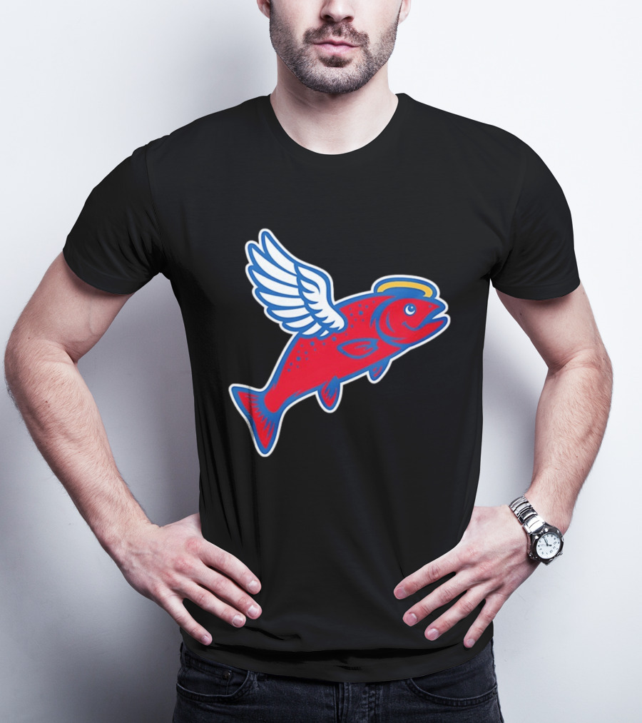 Los Angeles Angels Baseball Flying Fish With Halo And Wings T-Shirt