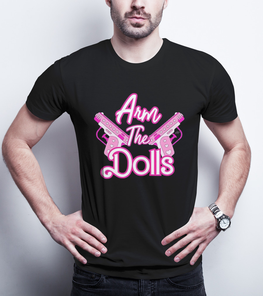 Arm The Dolls Pink Heart Guns T-Shirt