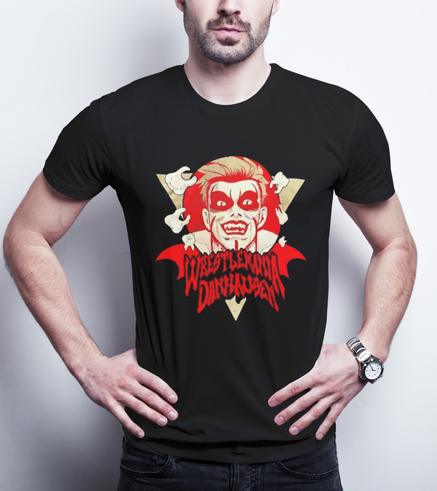 WrestleMania Danhausen WWE Curse Vampire Face Triangle T-Shirt