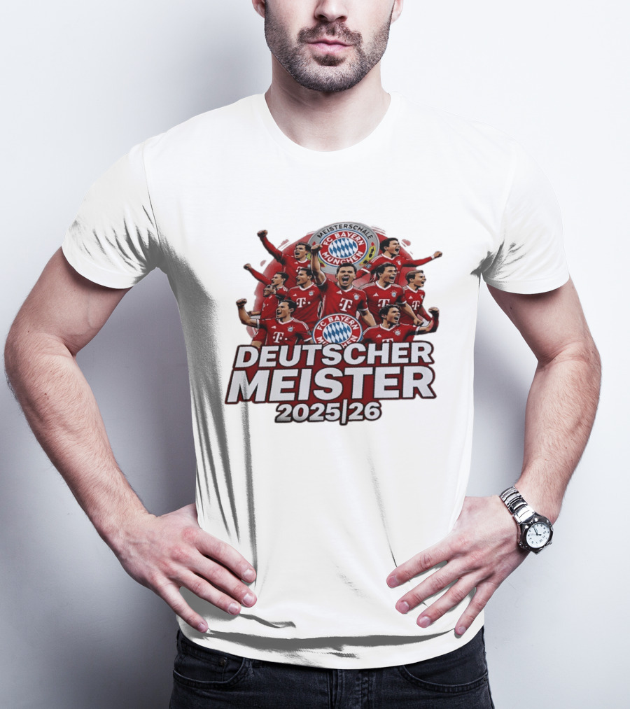 FC Bayern Munich Deutscher Meister 2025 2026 Celebration T-Shirt