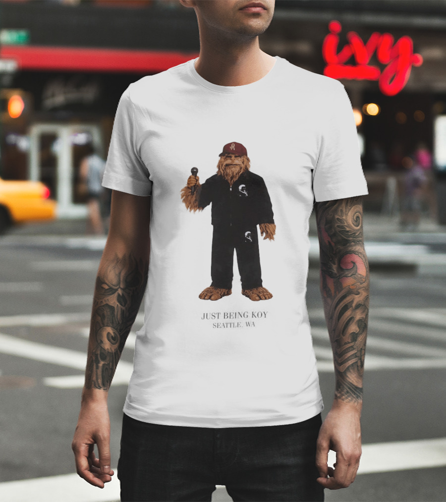 Sasquatch Portland Trail Blazers Just Being Koy Seattle WA Mascot Microphone Outfit T-Shirt