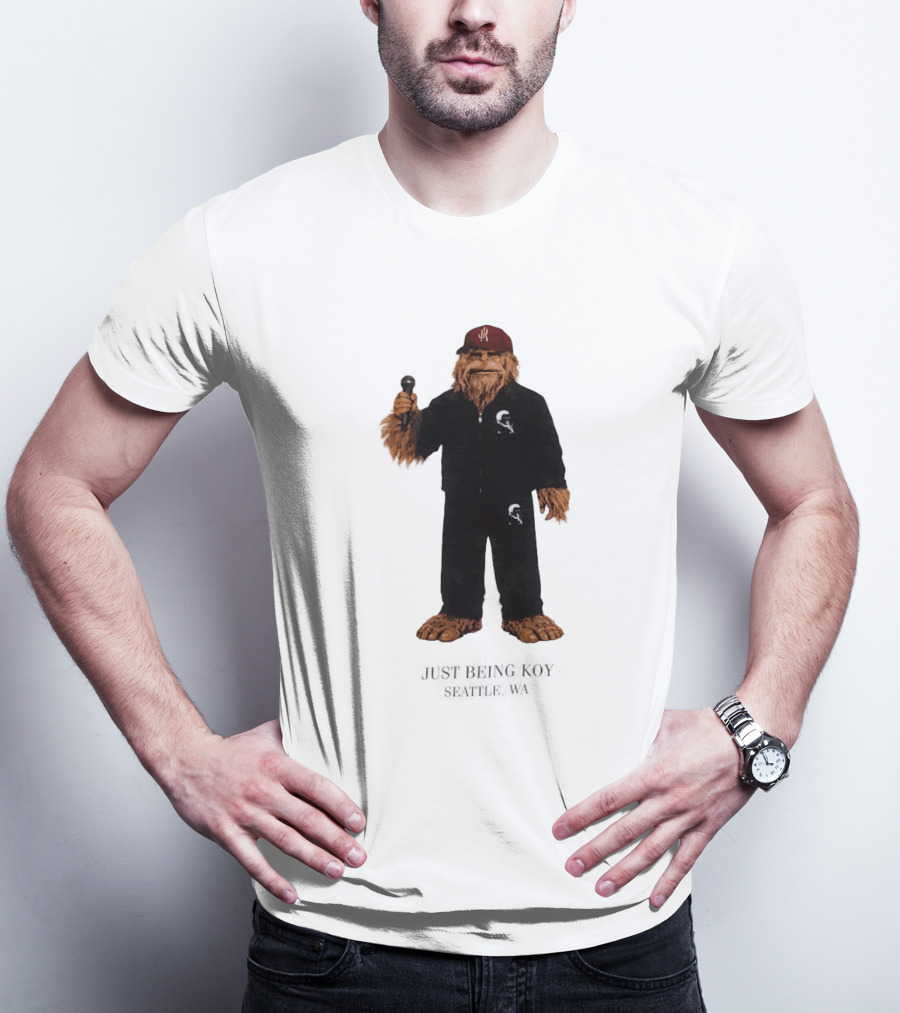 Sasquatch Portland Trail Blazers Just Being Koy Seattle WA Mascot Microphone Outfit T-Shirt