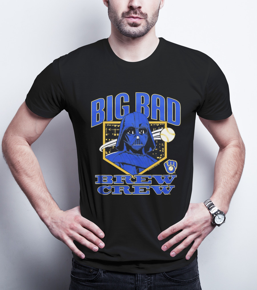Milwaukee Brewers Big Bad Brew Crew Star Wars Dark Side Baseball T-Shirt