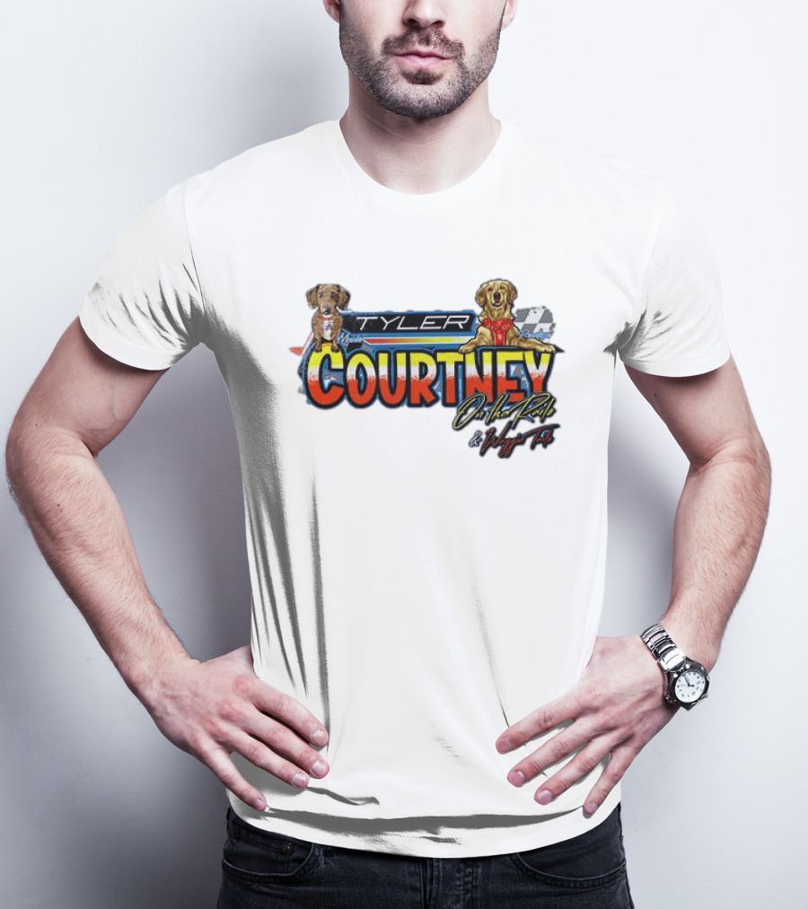 Tyler Courtney On The Rails And Waggin Tails With Dogs Racing T-Shirt