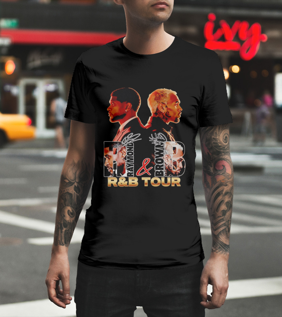 Usher Raymond And Chris Brown R&B Tour Turn One's Back Signature T-Shirt