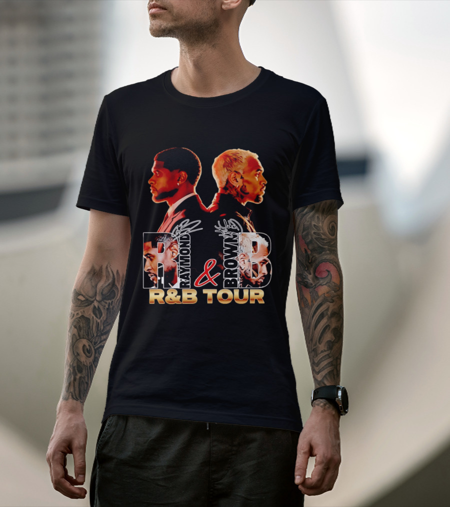 Usher Raymond And Chris Brown R&B Tour Turn One's Back Signature T-Shirt