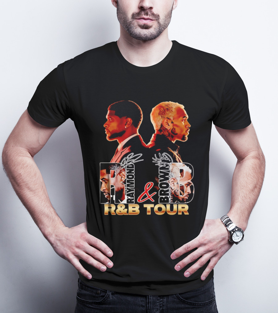 Usher Raymond And Chris Brown R&B Tour Turn One's Back Signature T-Shirt