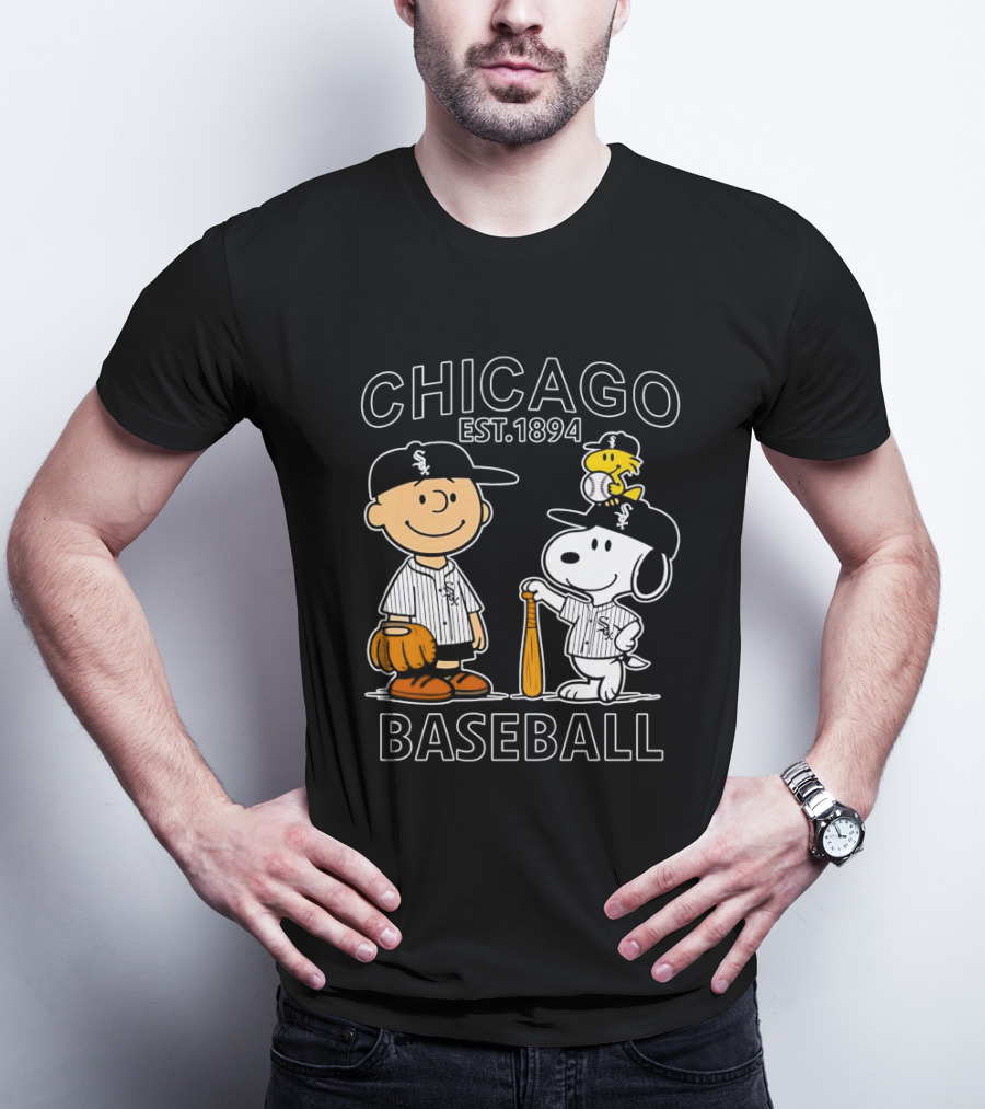 Chicago White Sox Baseball Snoopy Charlie Brown Peanuts Est 1894 T-Shirt