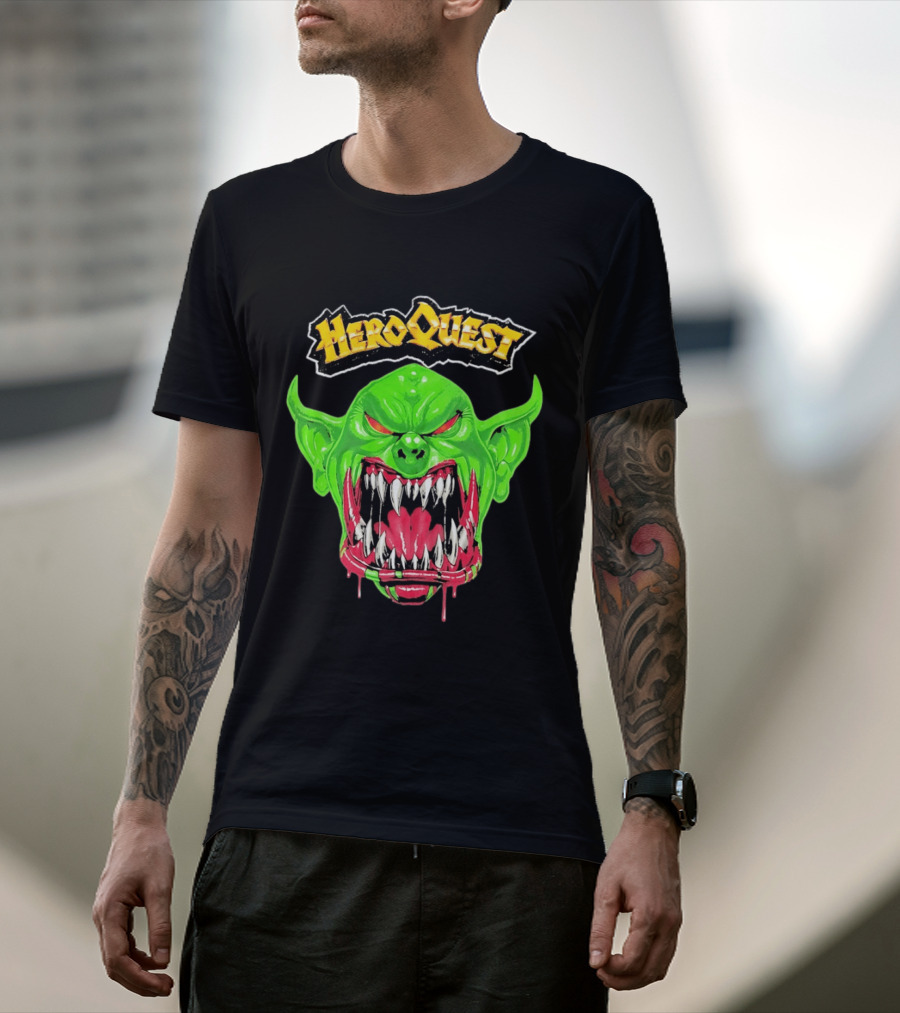 HeroQuest Orc Monster Face Graphic Iconic Fantasy Game T-Shirt