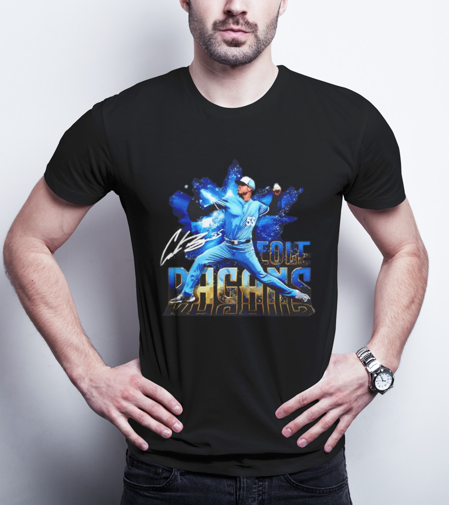 Cole Ragans 55 Kansas City Royals MLB Burst Pitcher Action T-Shirt