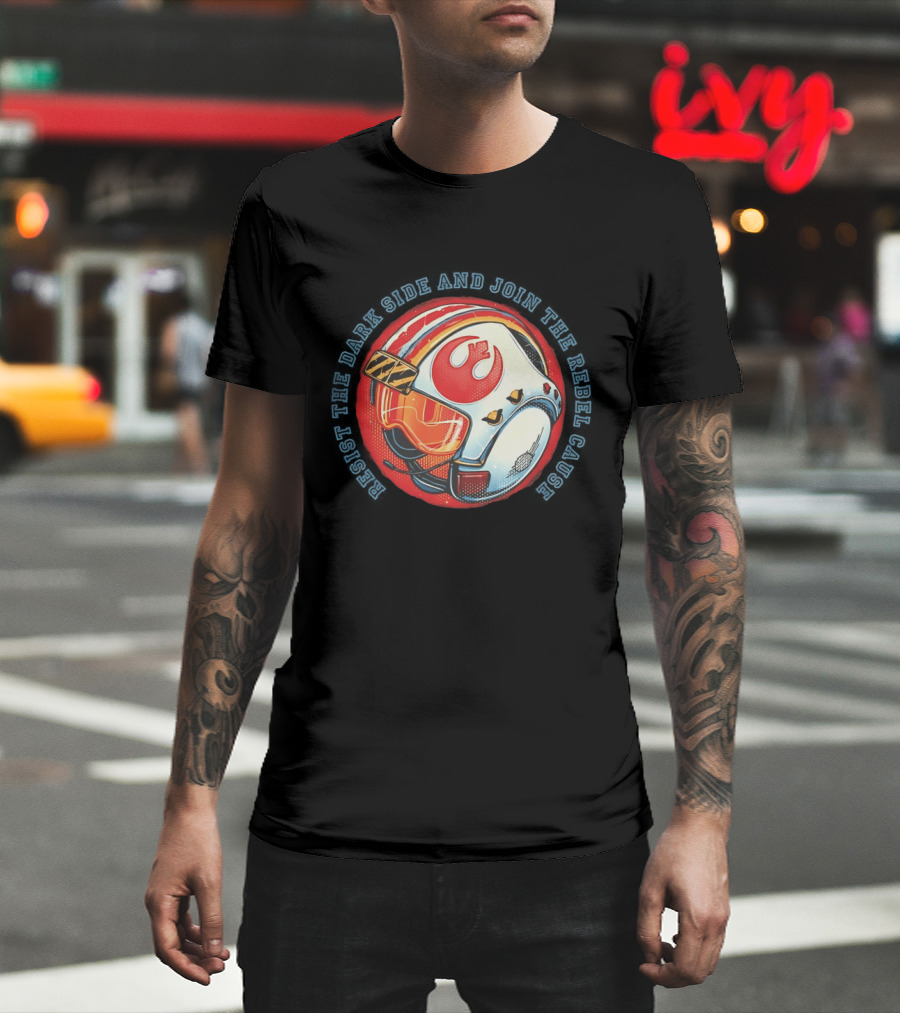 Resist The Dark Side And Join The Rebel Cause Starfighter Helmet T-Shirt